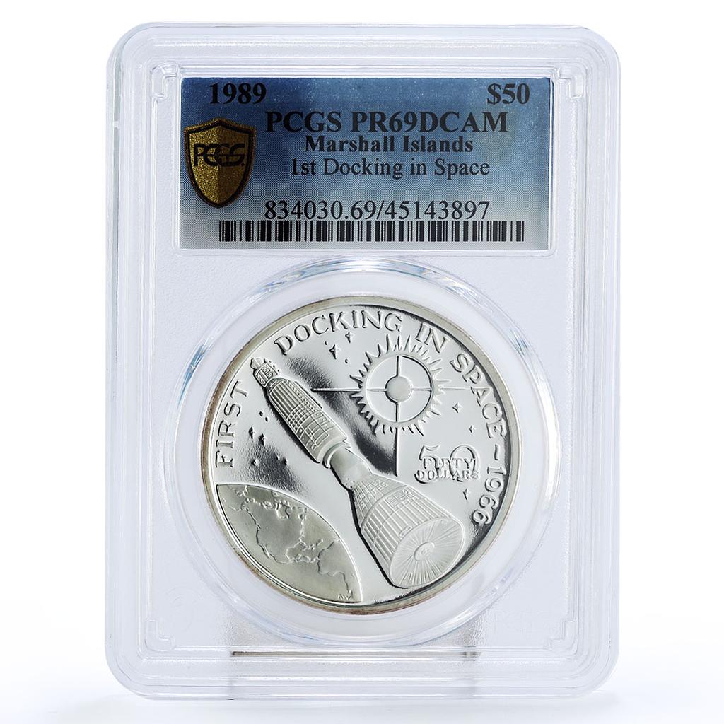 Marshall Islands 50 dollars First Docking in Space PR69 PCGS silver ...