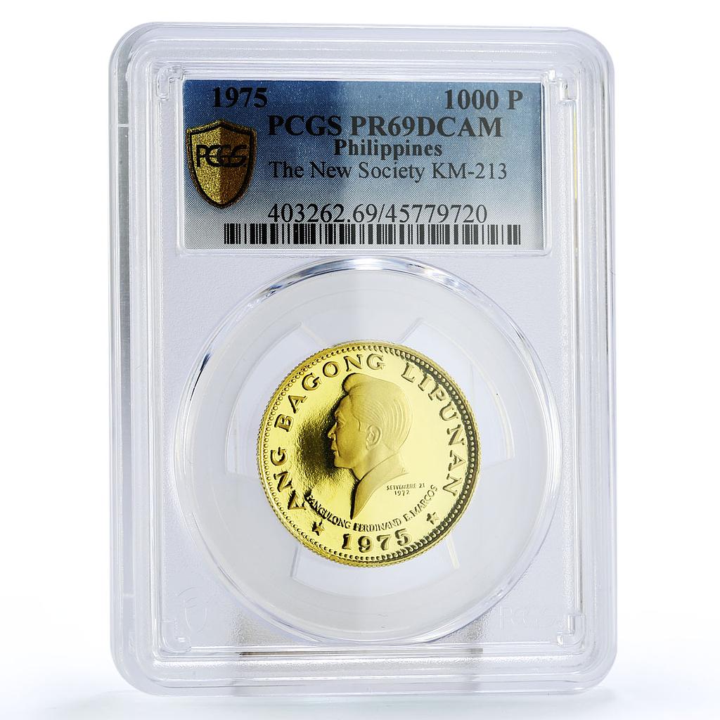 Philippines 1000 piso Ferdinand Emmanuel Edralin Marcos PR69 PCGS gold ...