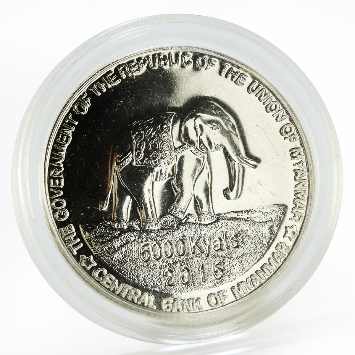 Myanmar 5000 kyats Government of Republic of Union Myanmar silver coin ...