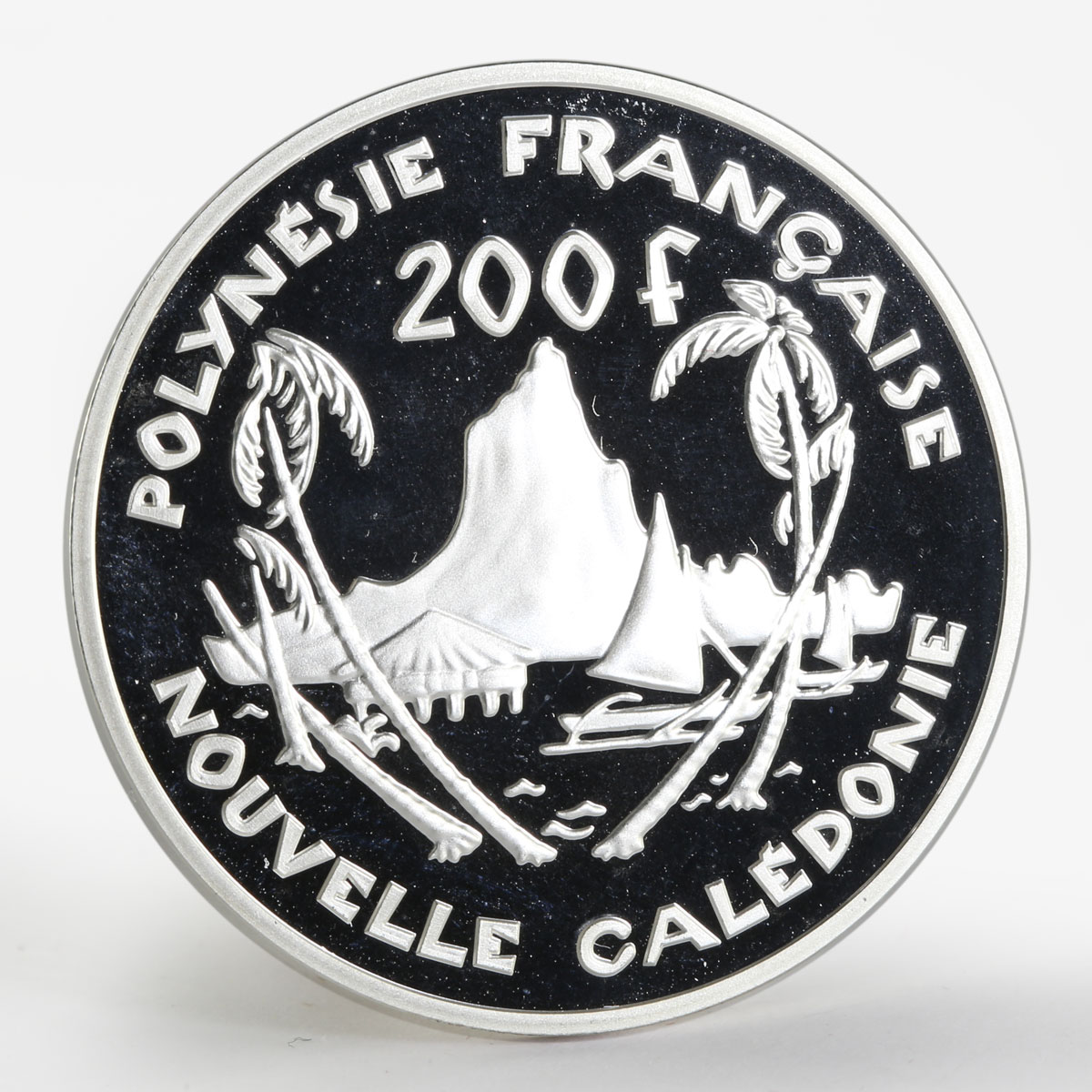 French Polynesia Caledonia 200 franc Moorea Island silver proof coin ...