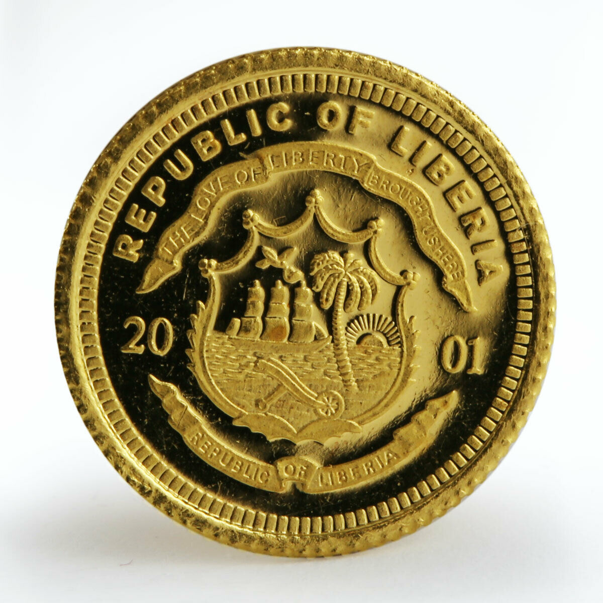 Liberia 10 dollars Marlene Dietrich proof gold coin 2001 | Coinsberg