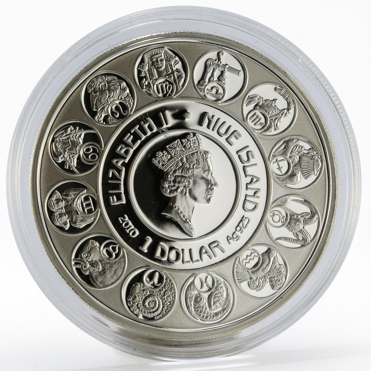 Niue 1 dollar A. Mucha Zodiac Series Capricorn colored silver coin 2010 ...