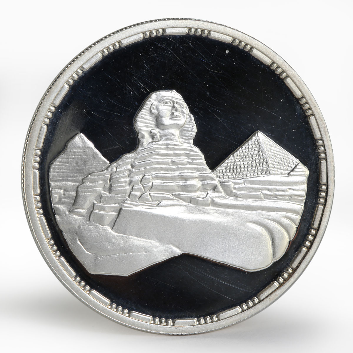 Egypt 5 pounds Sphinx and pyramids proof silver coin 1994 | Coinsberg