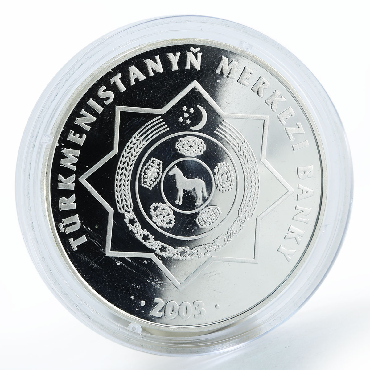 Turkmenistan 500 manat Great Turkmen Poet Mollanepes silver proof coin ...