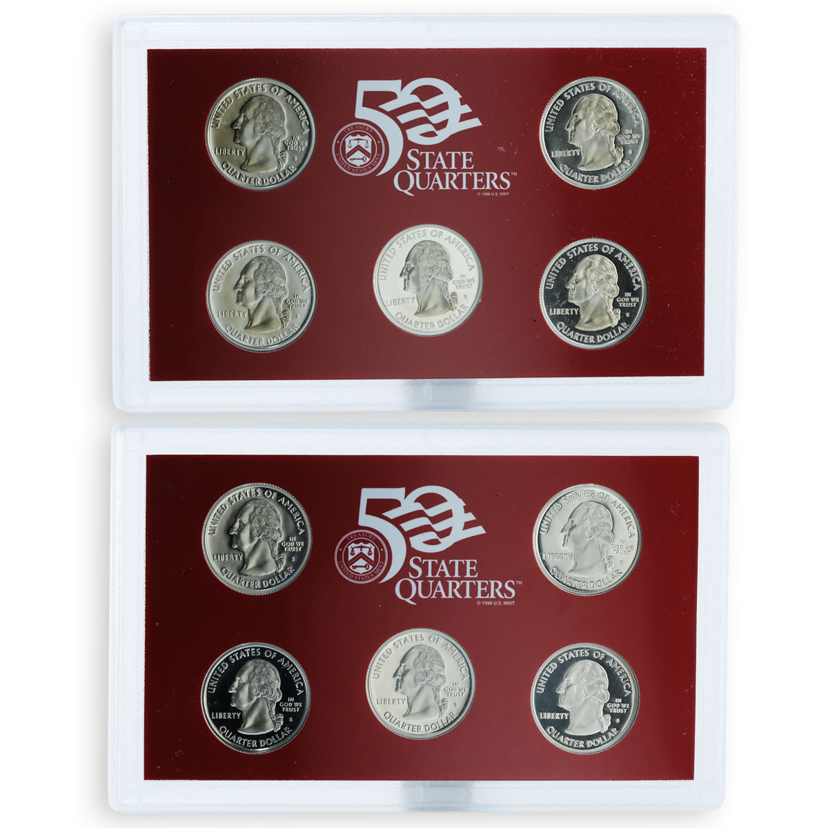 USA 25 cents a set of 56 coins States and Territories silver 1999 ...