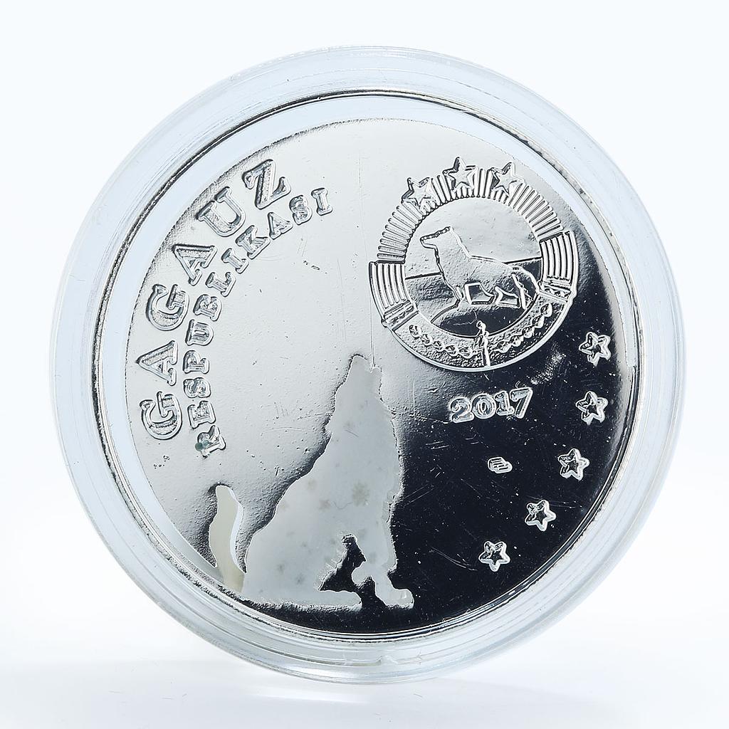Gagauz 100 lei Howling Wolf Wild Animal coin 2017 | Coinsberg