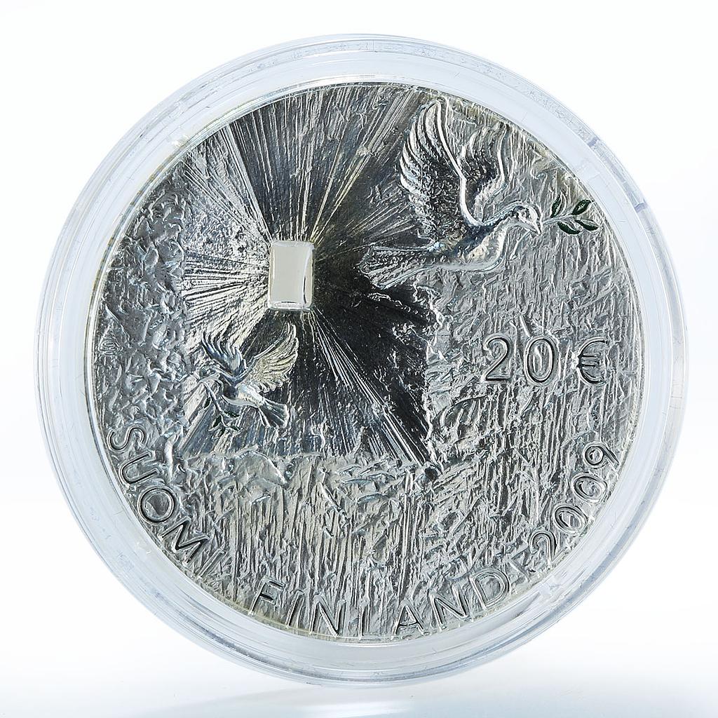Finland Suomi 20 Euro Peace and Security, Birds 2009 Silver Proof Coin ...