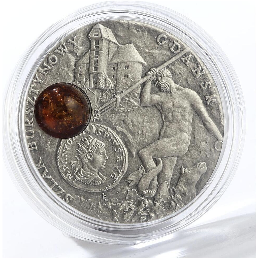 Niue 1 dollar Amber Route series Gdansk silver coin 2008 | Coinsberg