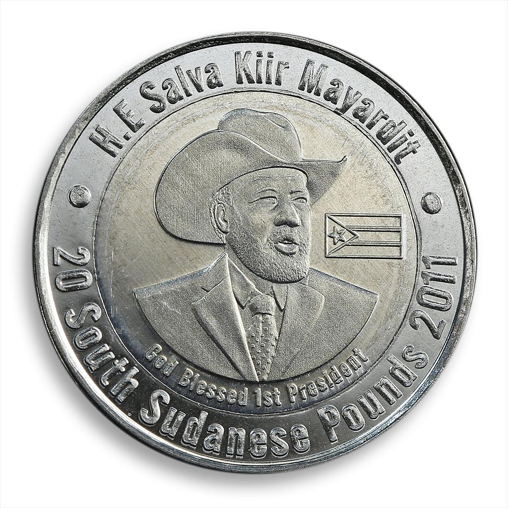 Southern Sudan a set of 2 coins 20 pounds First President 2011 | Coinsberg
