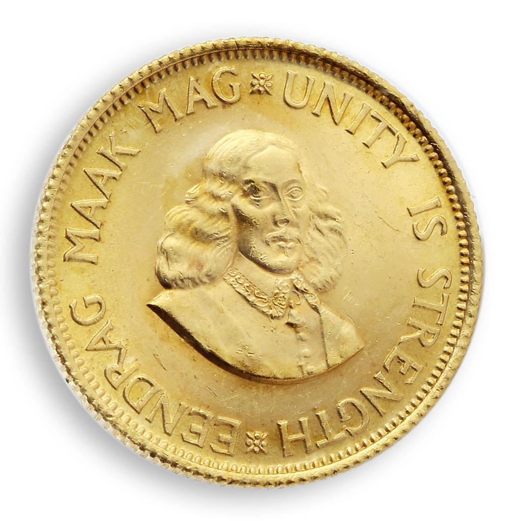 South Africa 2 rand Jan van Riebeeck Suid-Afrika Springbok gold coin ...