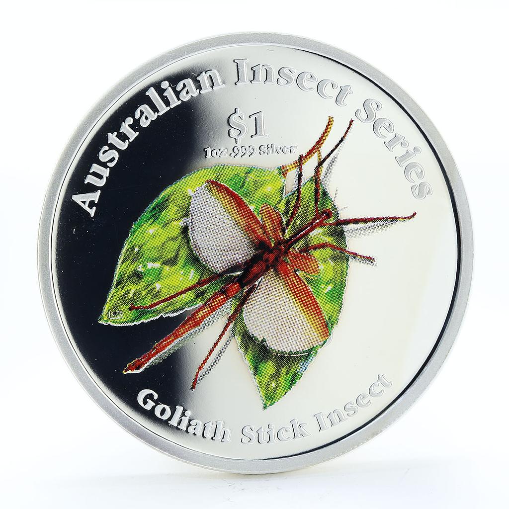 Cook Islands 1 dollar Goliath Stick Insect proof silver coin 2000 ...