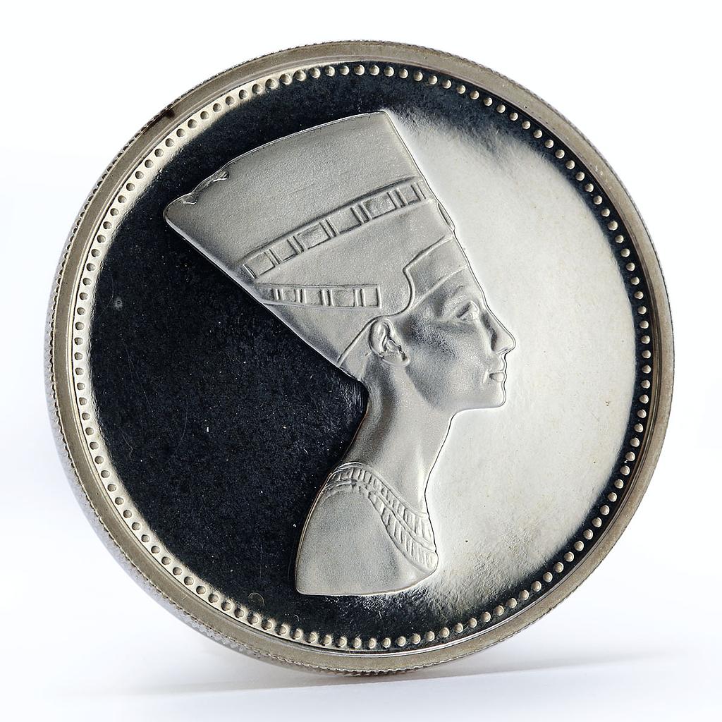 Egypt 5 pounds Bust of Nefertiti right proof silver coin 1994 | Coinsberg