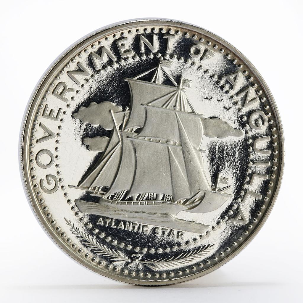 Anguilla 4 dollars Ship Atlantic Star proof silver coin 1970 | Coinsberg