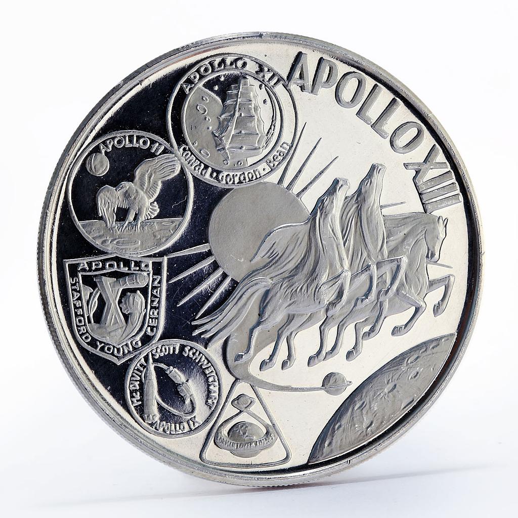 Fujairah 10 riyals Apollo XIII Moon Landing Program proof silver coin ...