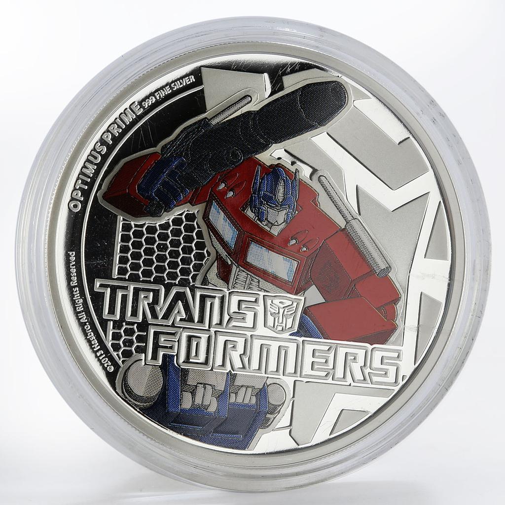 Niue 2 dollars Transformers Optimus Prime colored proof silver coin ...