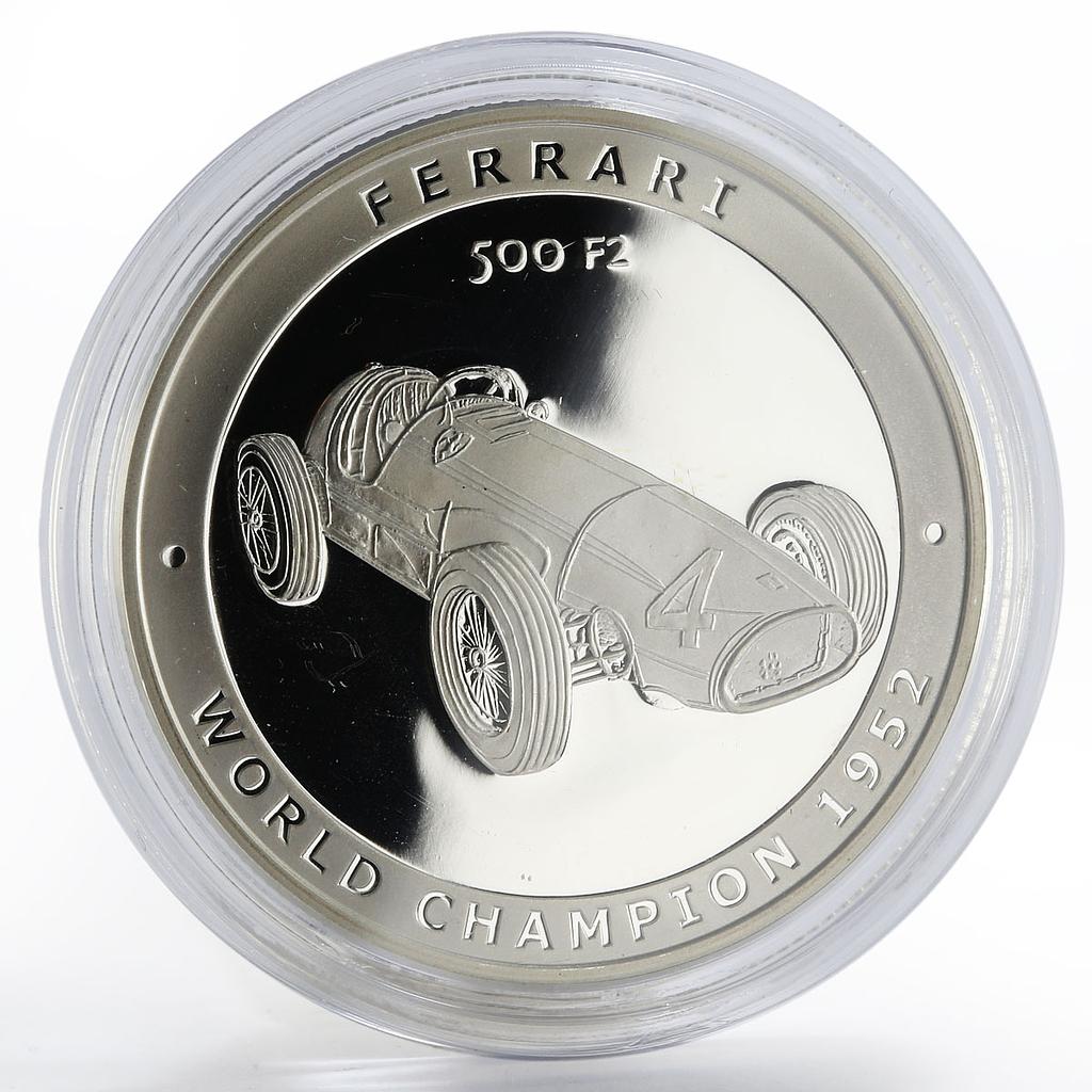 Cook Island 5 dollars Ferrari 500 F2 World Champion proof silver coin ...