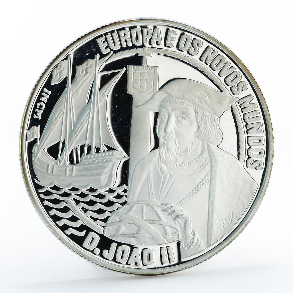 Portugal 25 ecu Dom Joao II Europe New Worlds proof silver coin 1992 ...