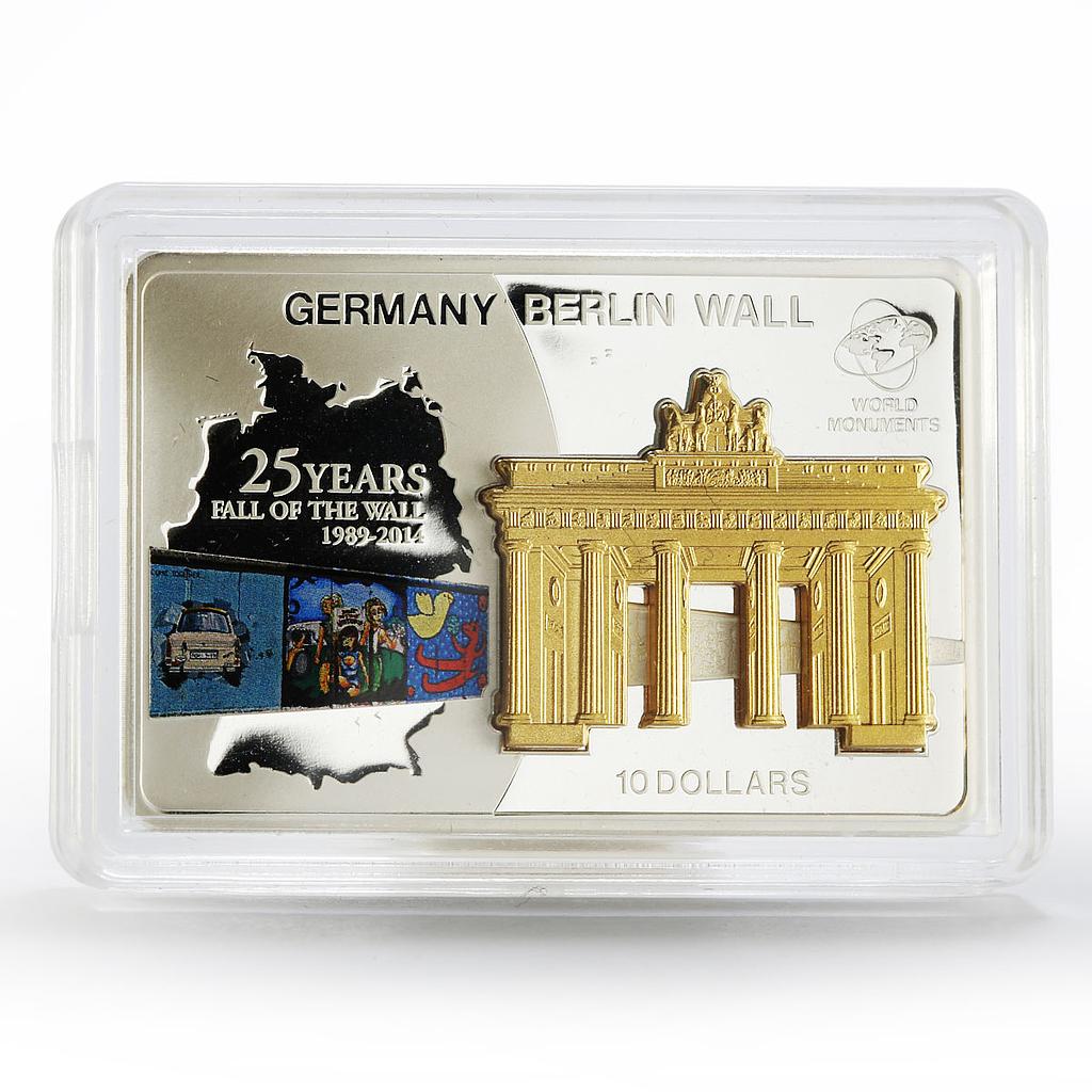 Cook Islands 10 dollars 25 Years Fall of the Berlin Wall proof silver ...