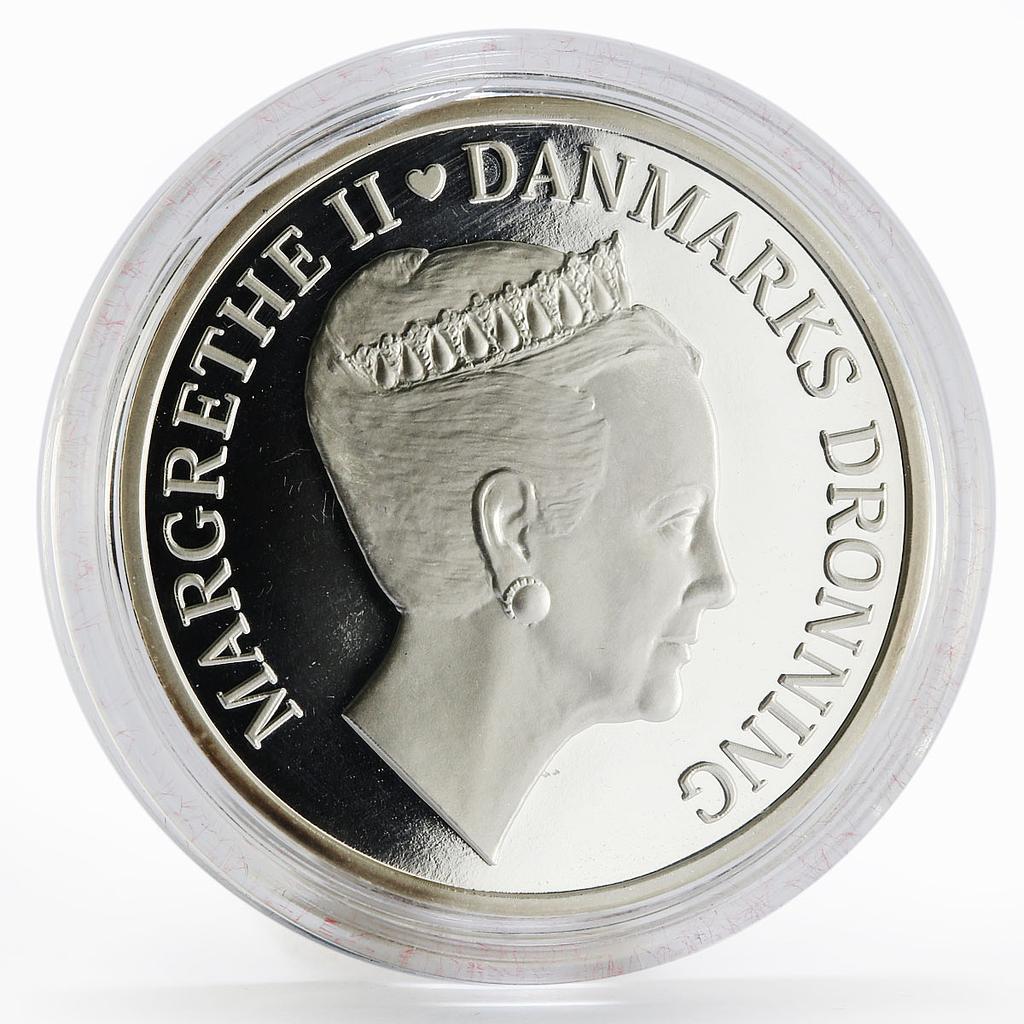 Denmark 500 kroner 70th Birthday of Margarethe II proof silver coin ...