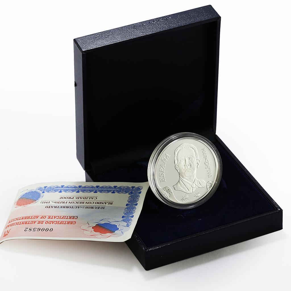 Spain 10 euro 100th Birth Anniversary of Salvador Dali proof silver ...