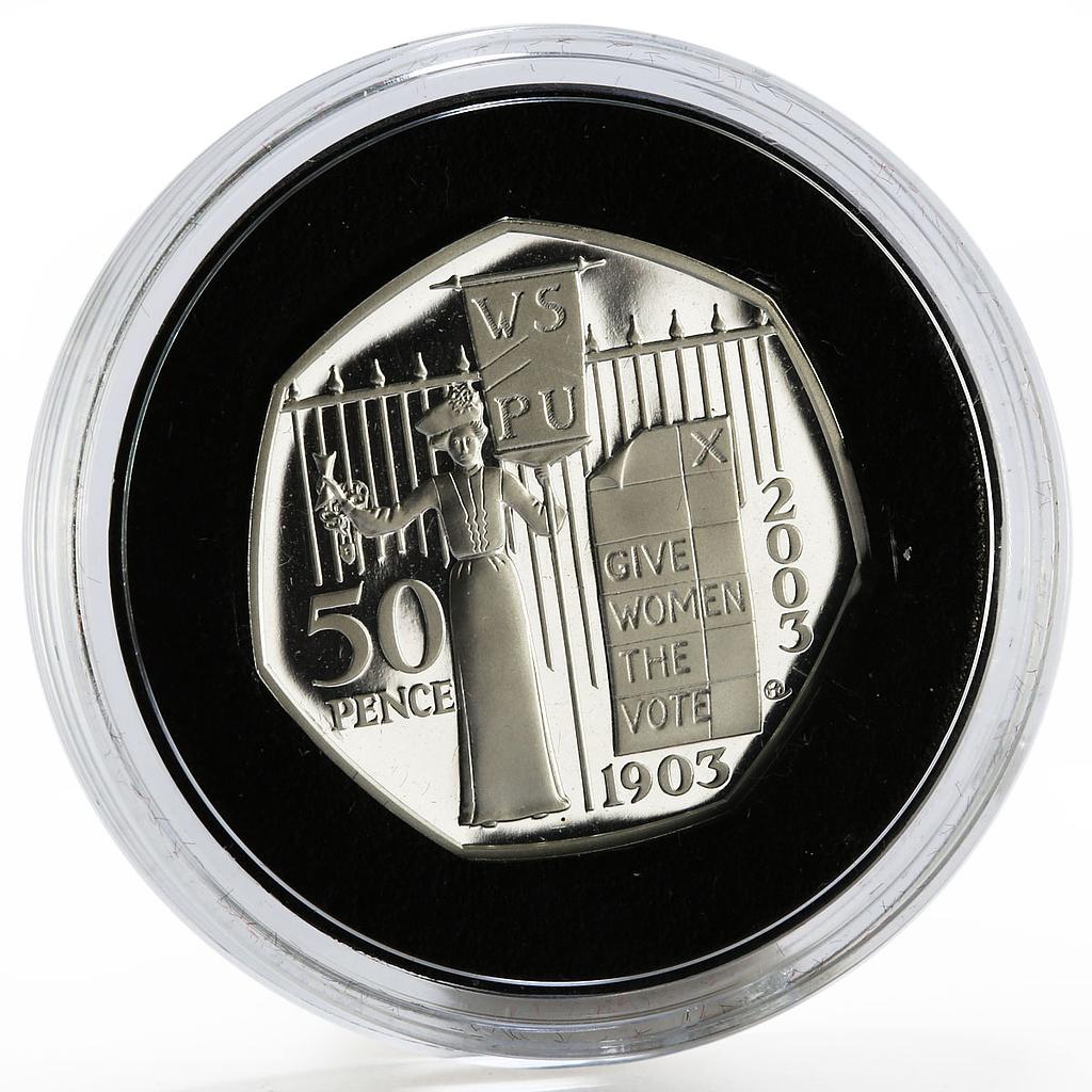 Britain 50 pence WSPU series Give Women the Vote proof silver coin 2009 ...