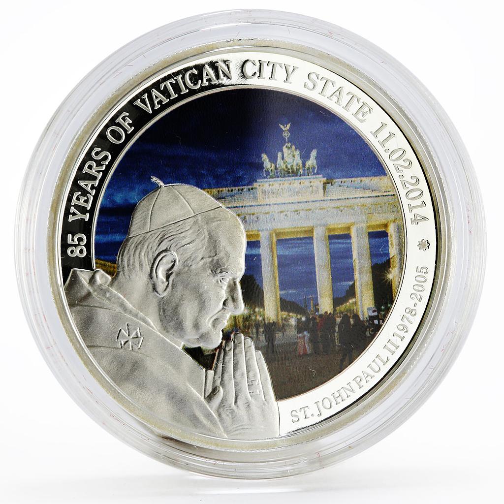 Benin 500 francs 85 Years of Vatican State Pope John Paul II silver ...