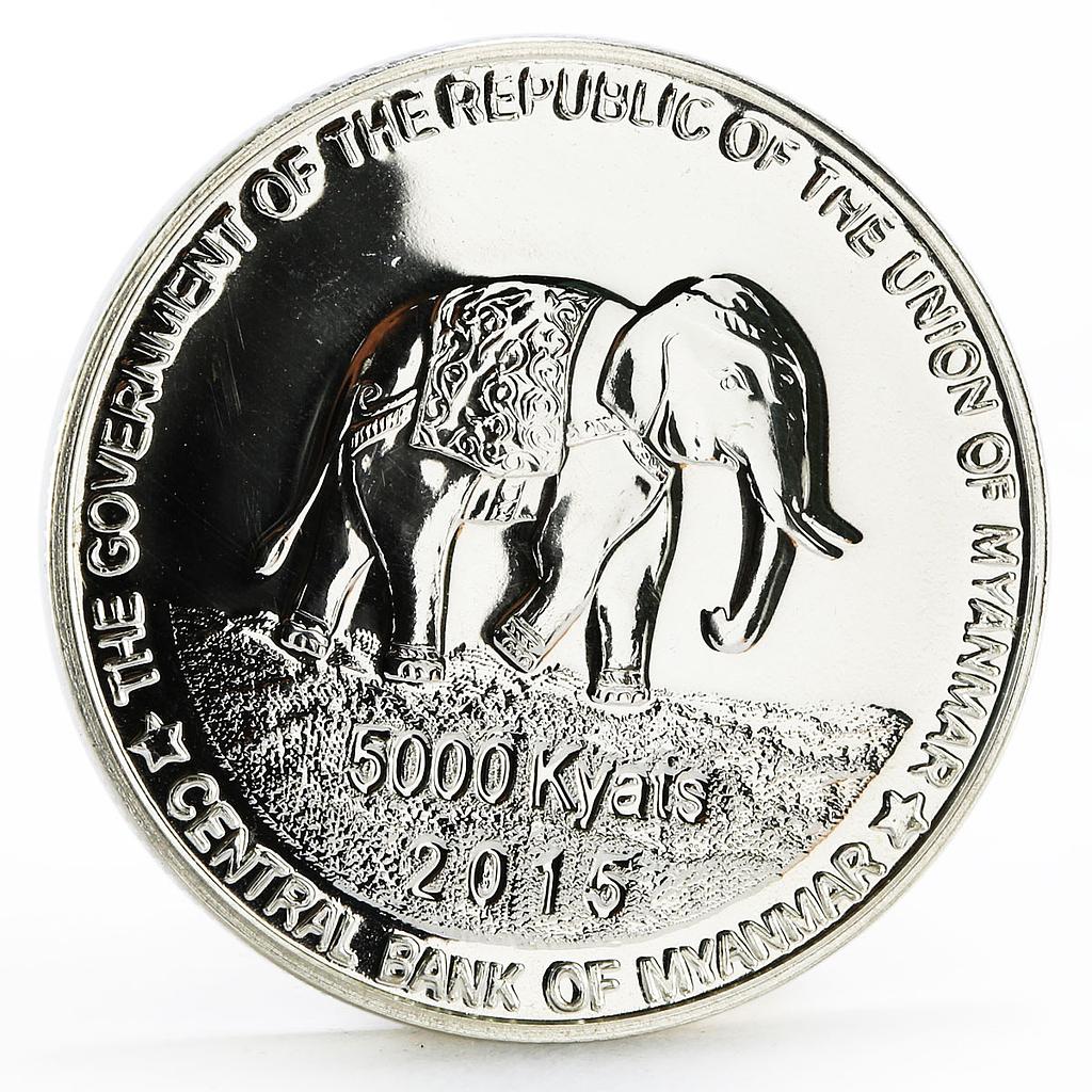 Myanmar 5000 kyats Government of Republic of Union Myanmar silver coin ...
