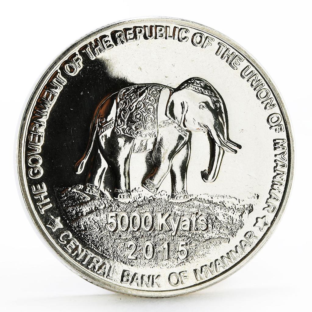 Myanmar 5000 kyats Government of Republic of Union Myanmar silver coin ...