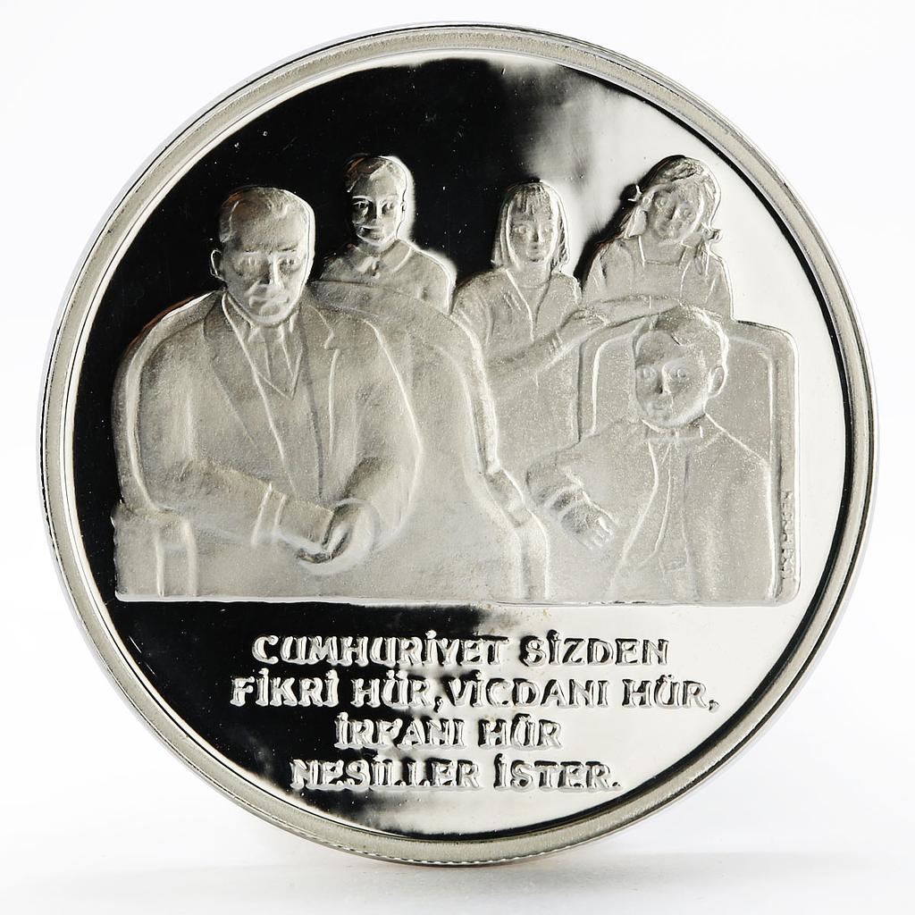 Turkey 3000000 lira 75th Anniversary of Ataturk State Leader silver ...