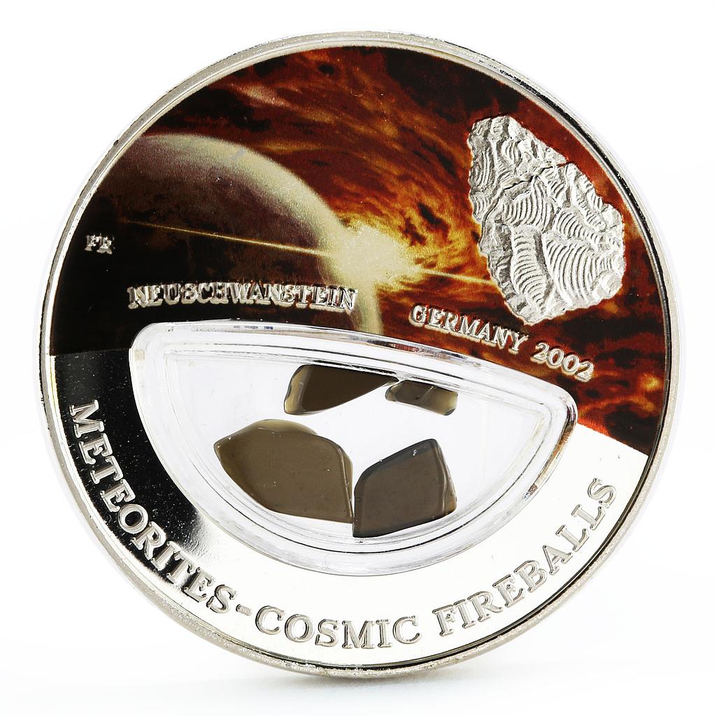 Fiji 10 dollars Meteorites Neuschwanstein Germany 2002 colored silver ...