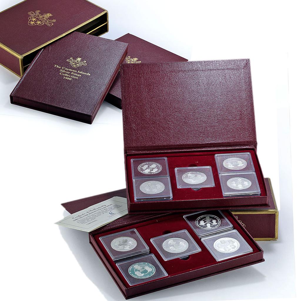 Cayman Islands set of 10 coins The Kings of England proof silver coins ...