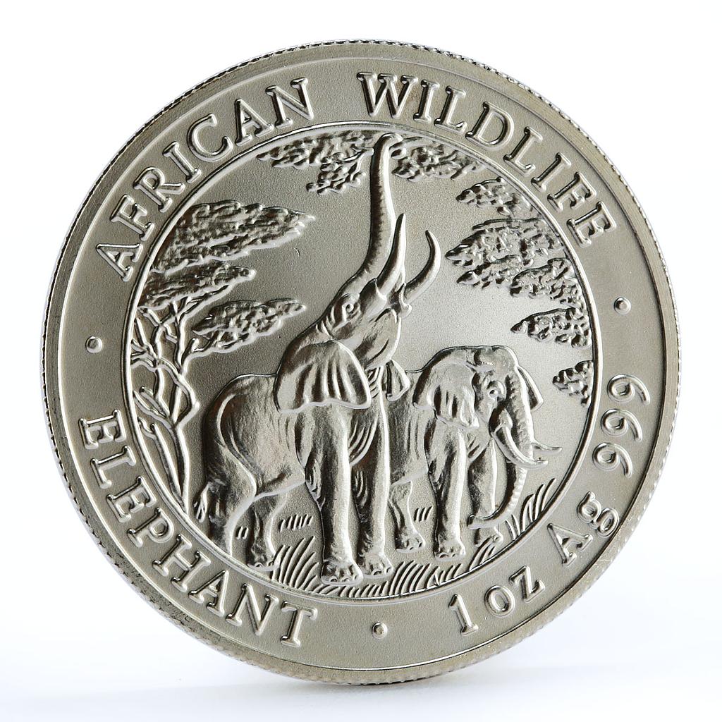 Zambia 5000 kwacha African Wildlife series Elephant silver coin 2003 ...