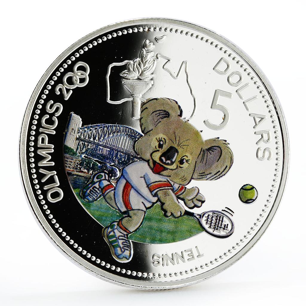 Solomon Islands 5 dollars Sydney Olympic Games Tennis colored silver ...