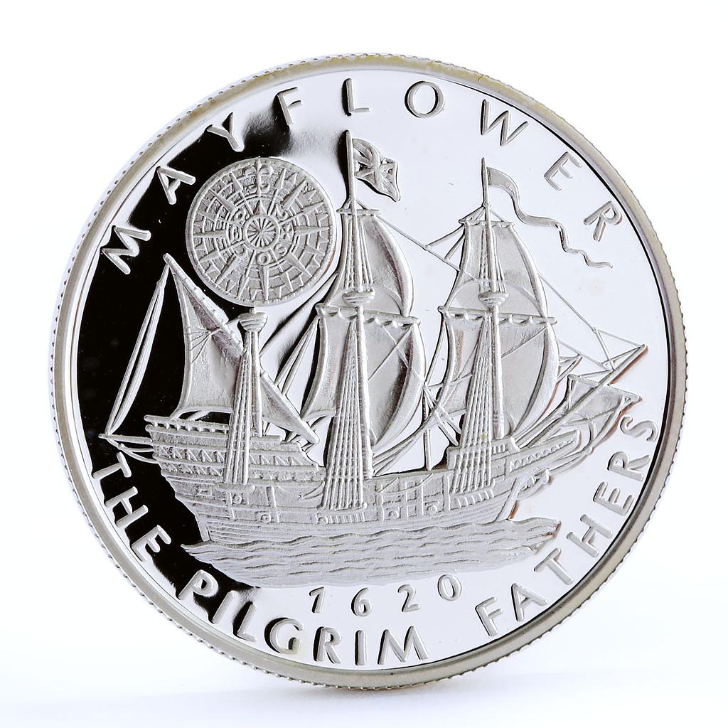 Somali 250 shillings Pilgrim Fathers Mayflower Ship silver coin 2002 ...