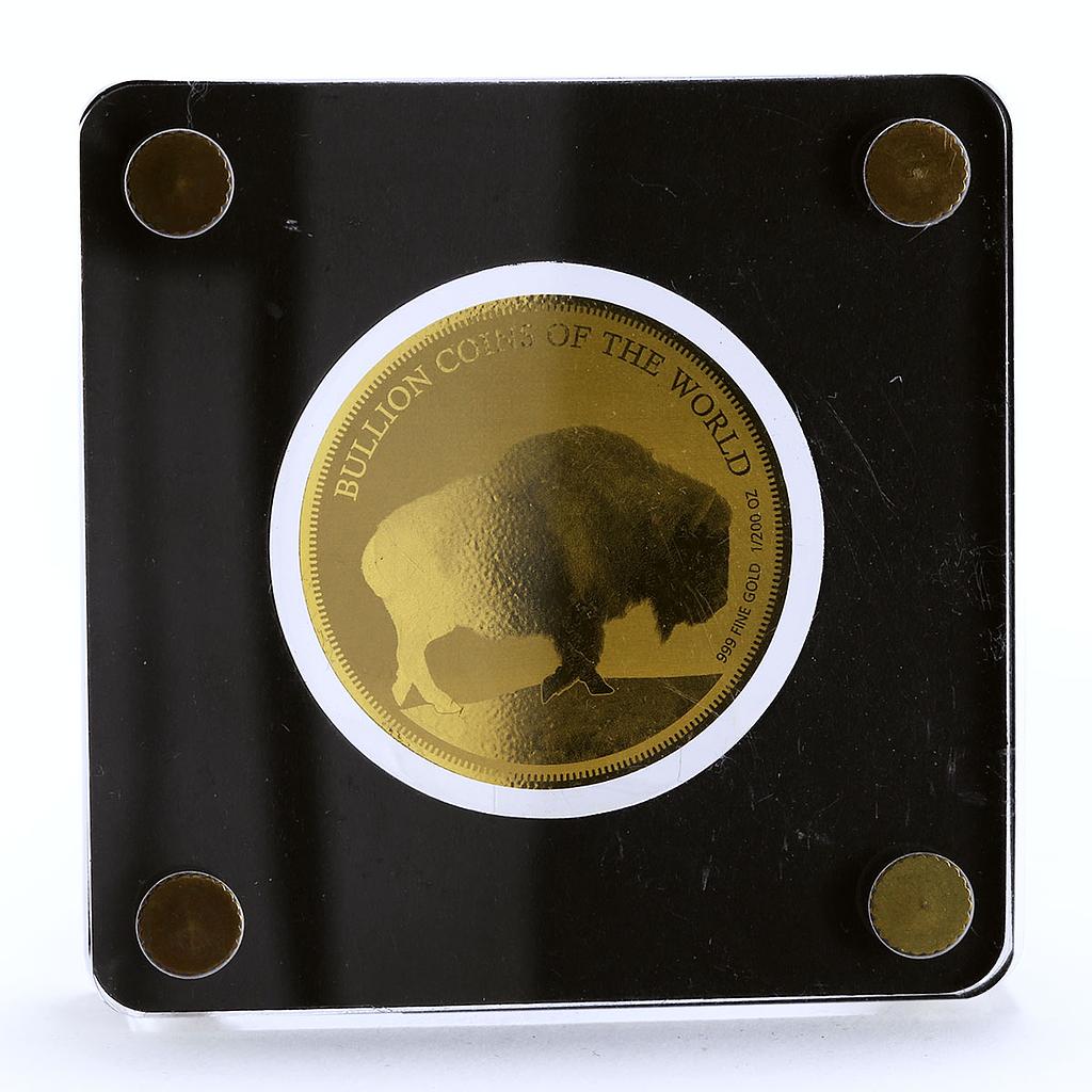 Chad 5000 francs Endangered Wildlife American Buffalo Bull gold coin ...