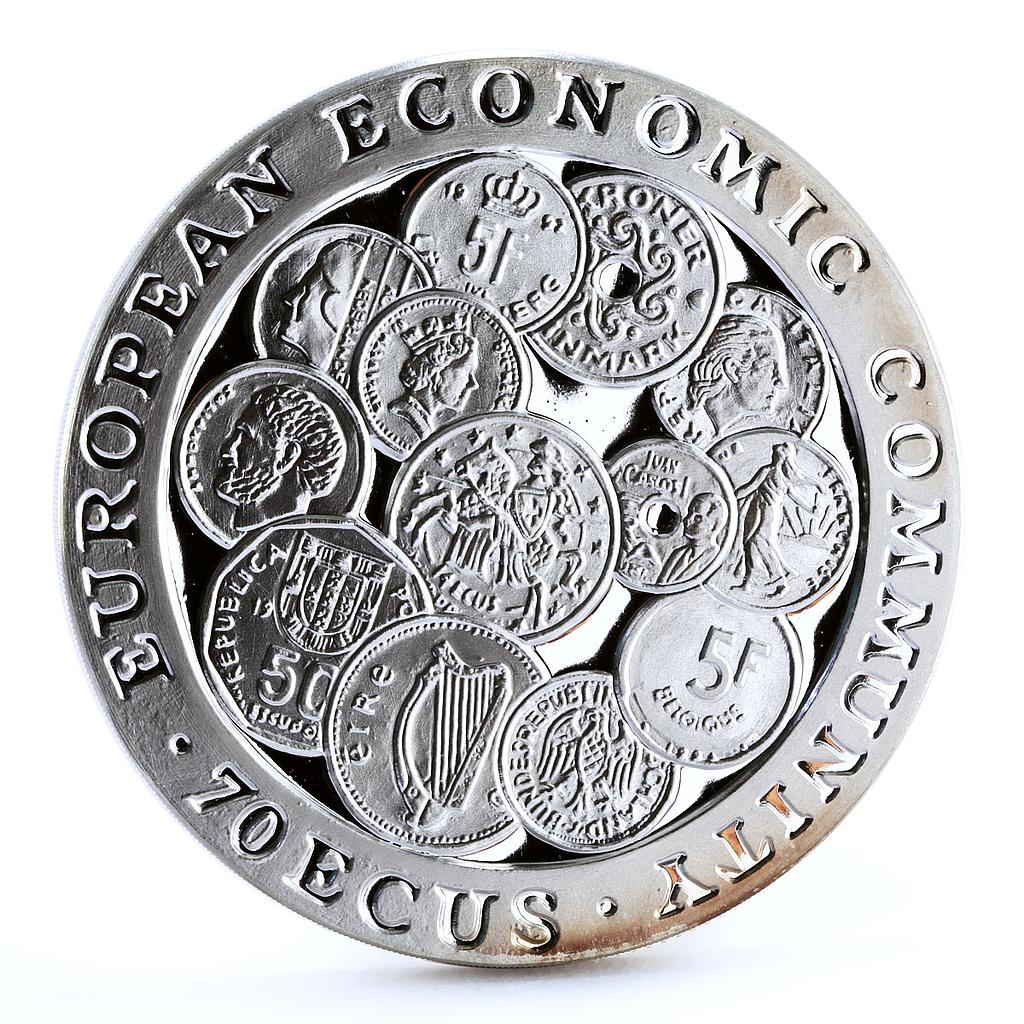 Gibraltar 70 ecu European Economic Community Coins of Europe silver ...