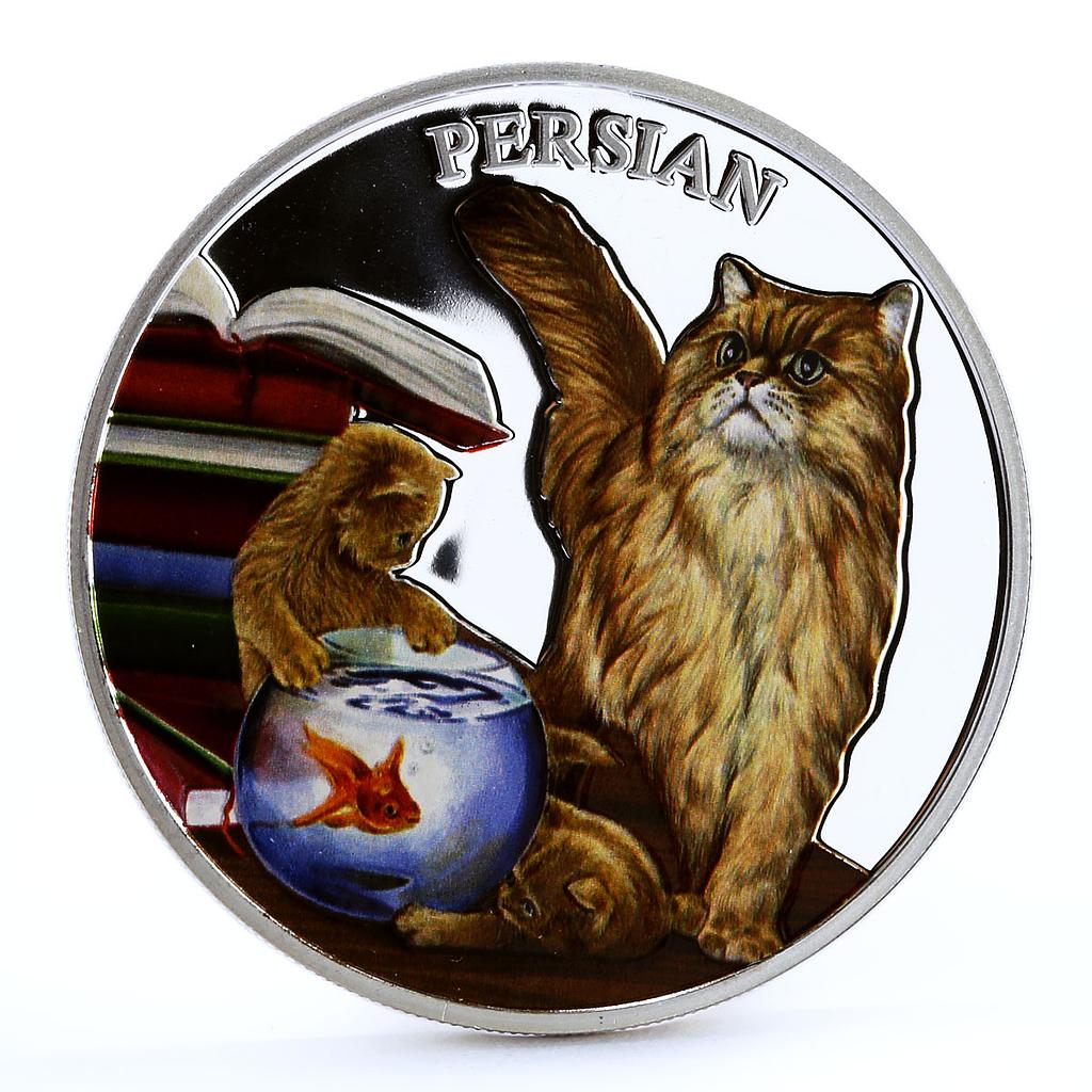 Rwanda 500 francs Cats series Persian Cat Books colored silver coin ...