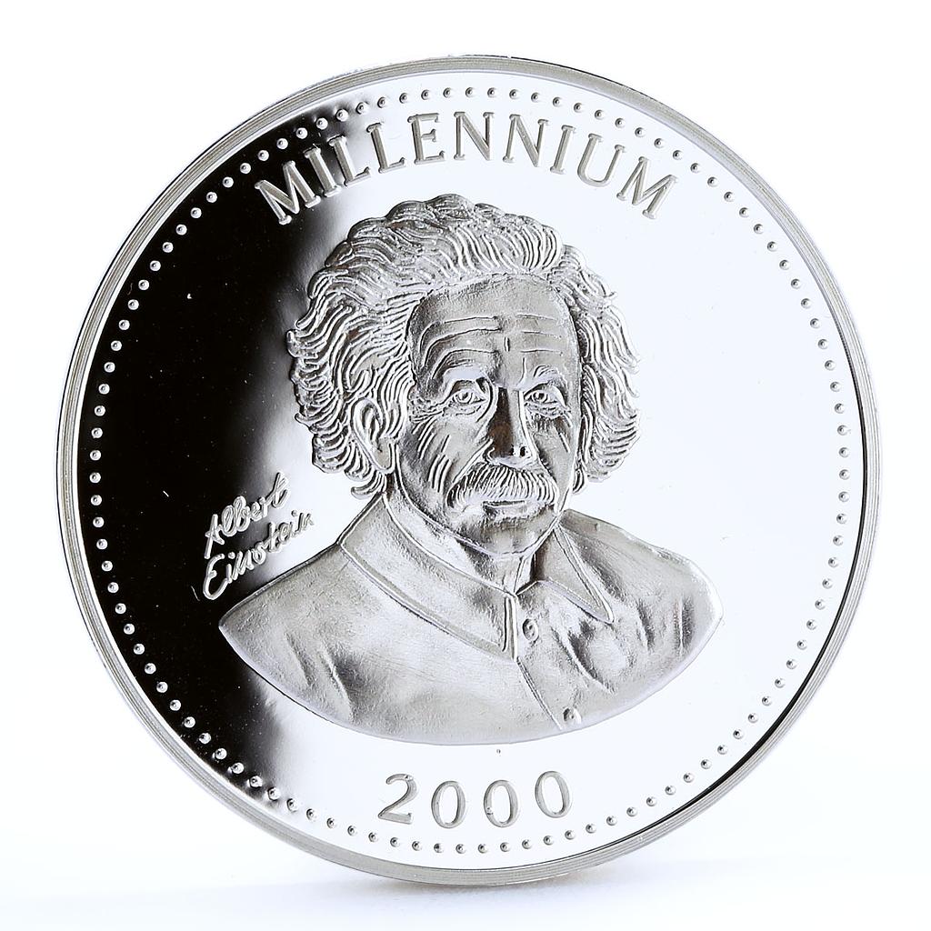 Uganda 1000 shillings Millennium Albert Einstein Science proof silver ...