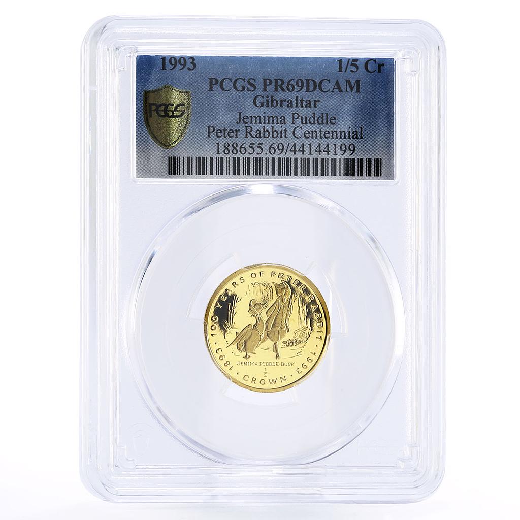 Gibraltar 1,5 crowns Peter Rabbit Jemina Puddle Duck PR69 PCGS gold ...