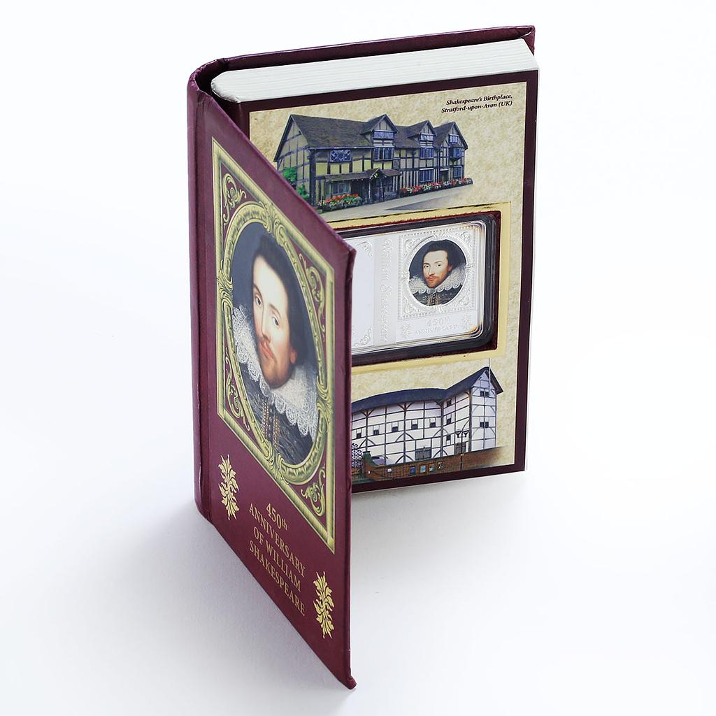 Niue 2 dollars 450 Years of William Shakespeare colored proof silver ...