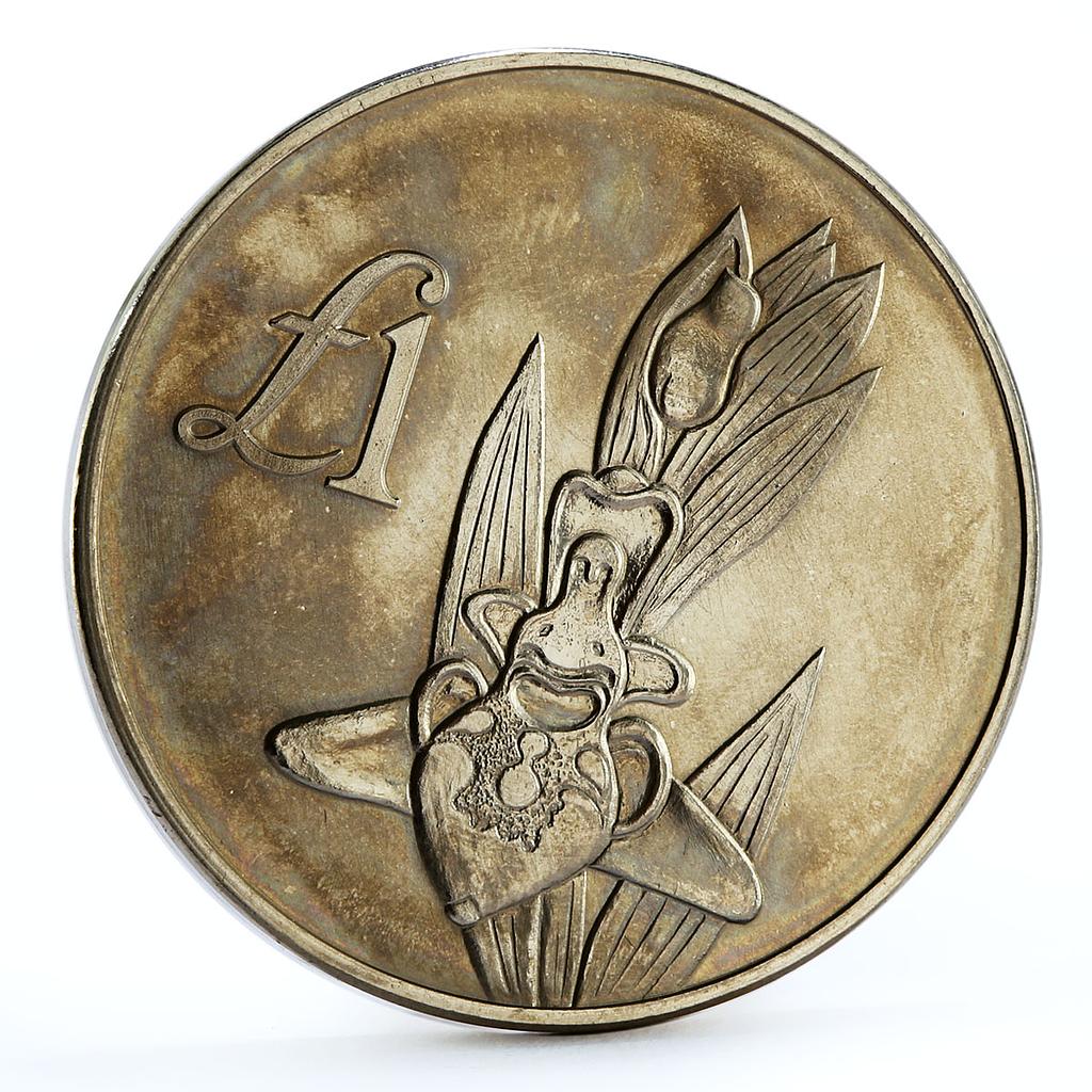 Cyprus 1 pound Red Book Flora Cyprus Orchid Flower CuNi coin 1999 ...