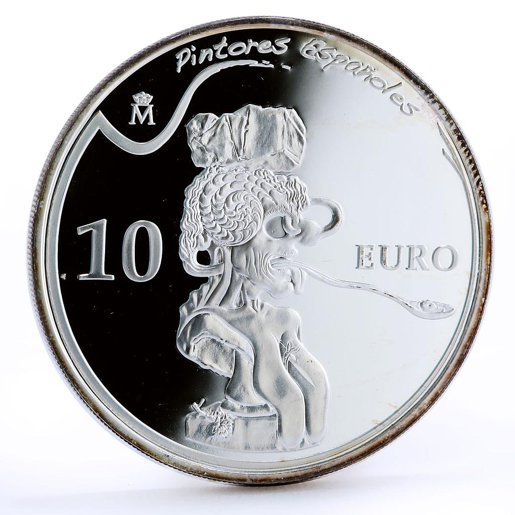 Spain 10 euro Painter Salvador Dali Portrait of Picasso Art silver coin ...