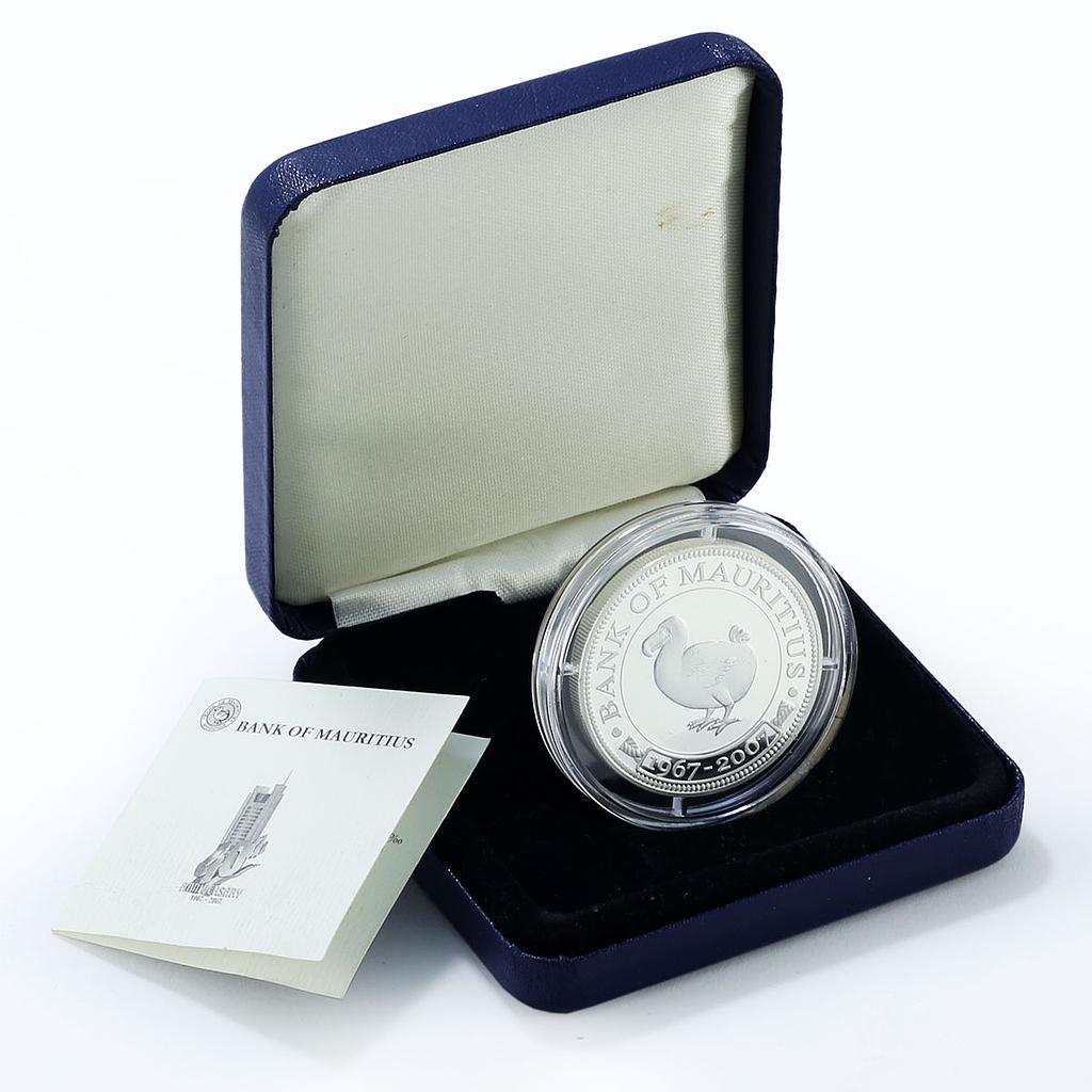 Mauritius 200 rupees 40 Years of National Bank Dodo Bird proof silver ...