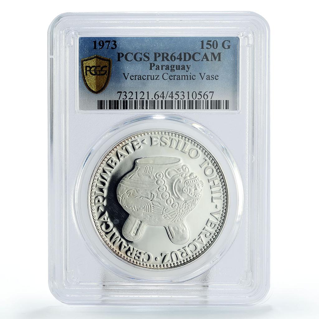 Paraguay 150 guaranies Veracruz Ceramic Vase Pottery PR64 PCGS silver ...