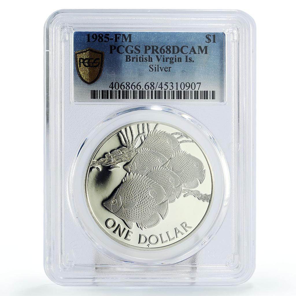 British Virgin Islands 1 dollar Butterfly Fish PR68 PCGS silver coin ...