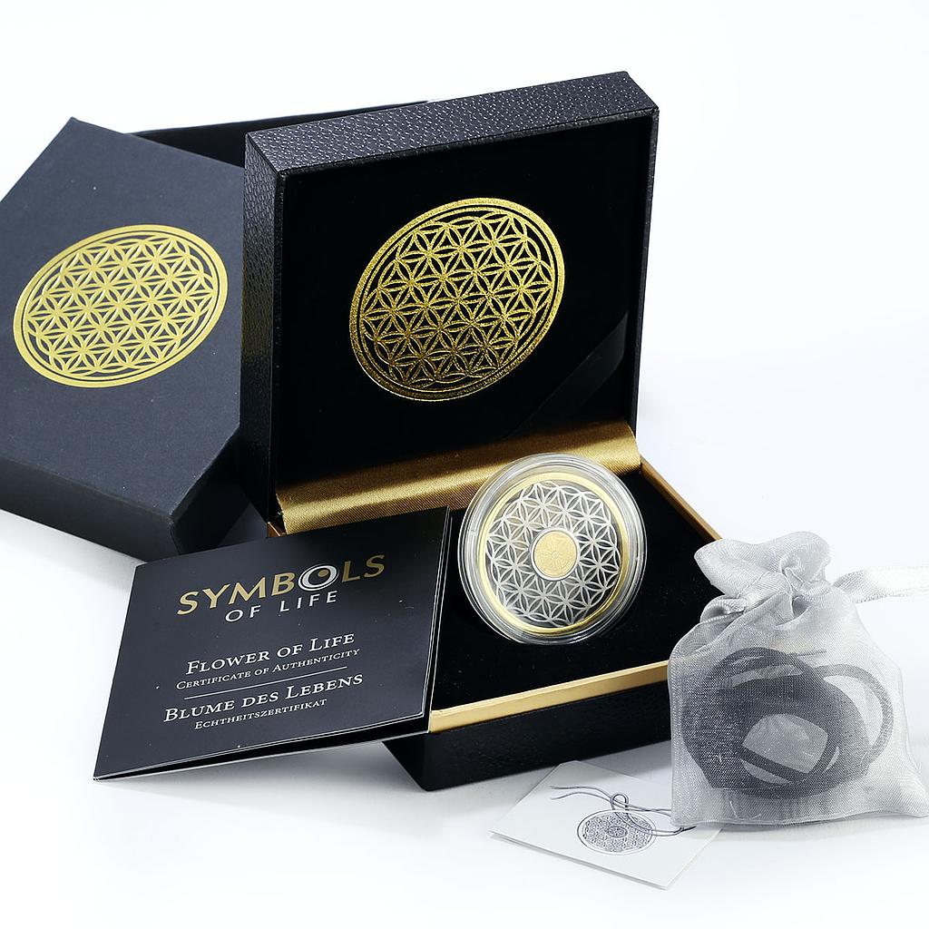 Barbados 10 dollars Vital Symbol Flower of Life Longevity bimetal AuAg ...
