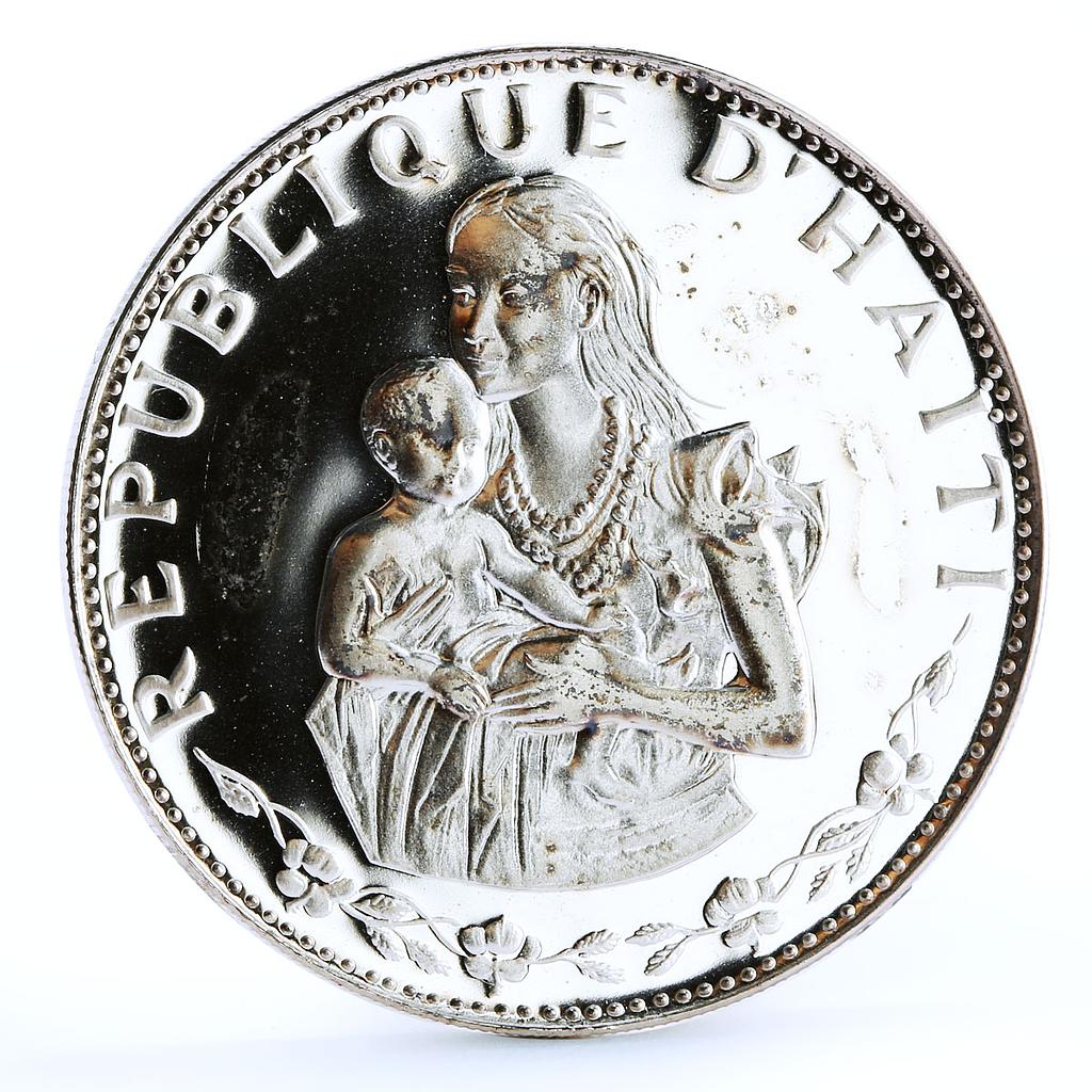 Haiti 50 gourdes International Year of Mother and Child proof silver ...