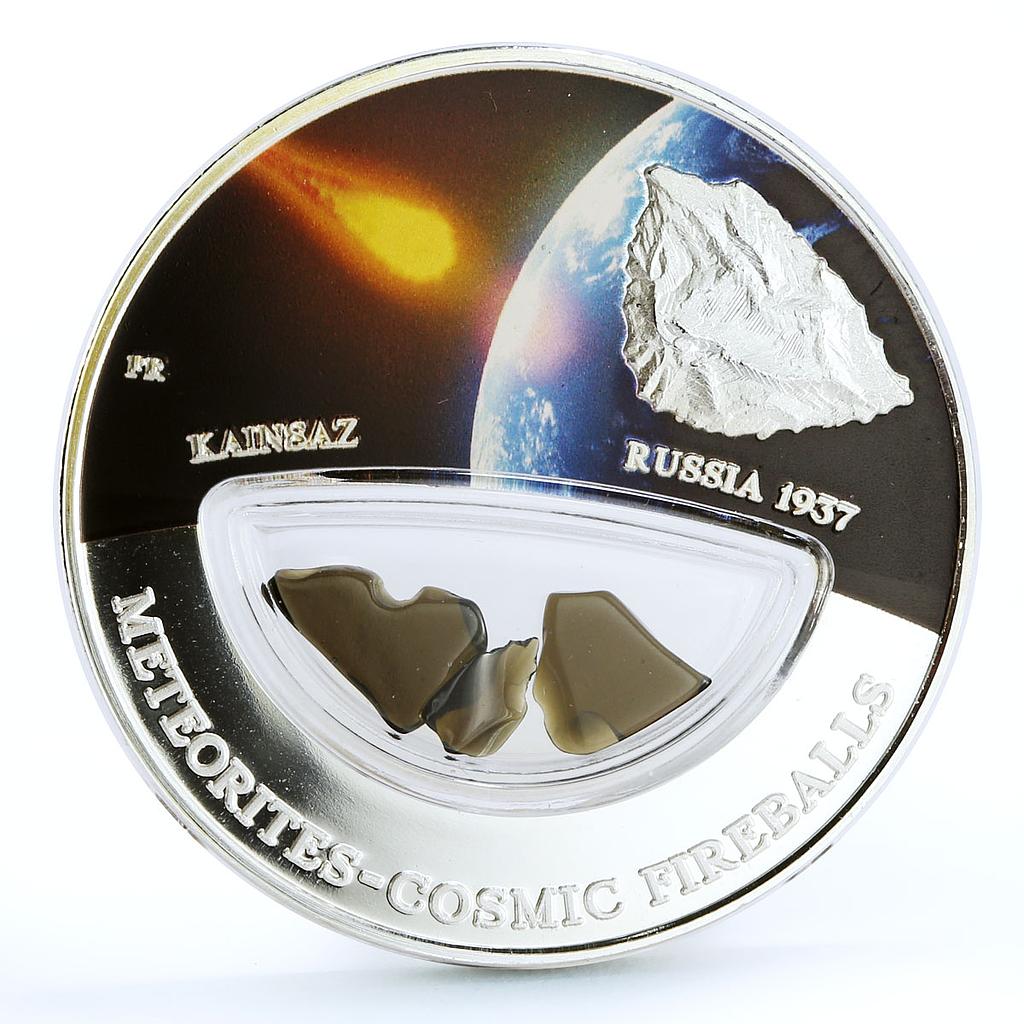 Fiji 10 dollars Meteorites Russian Kainsaz 1937 colored proof silver ...