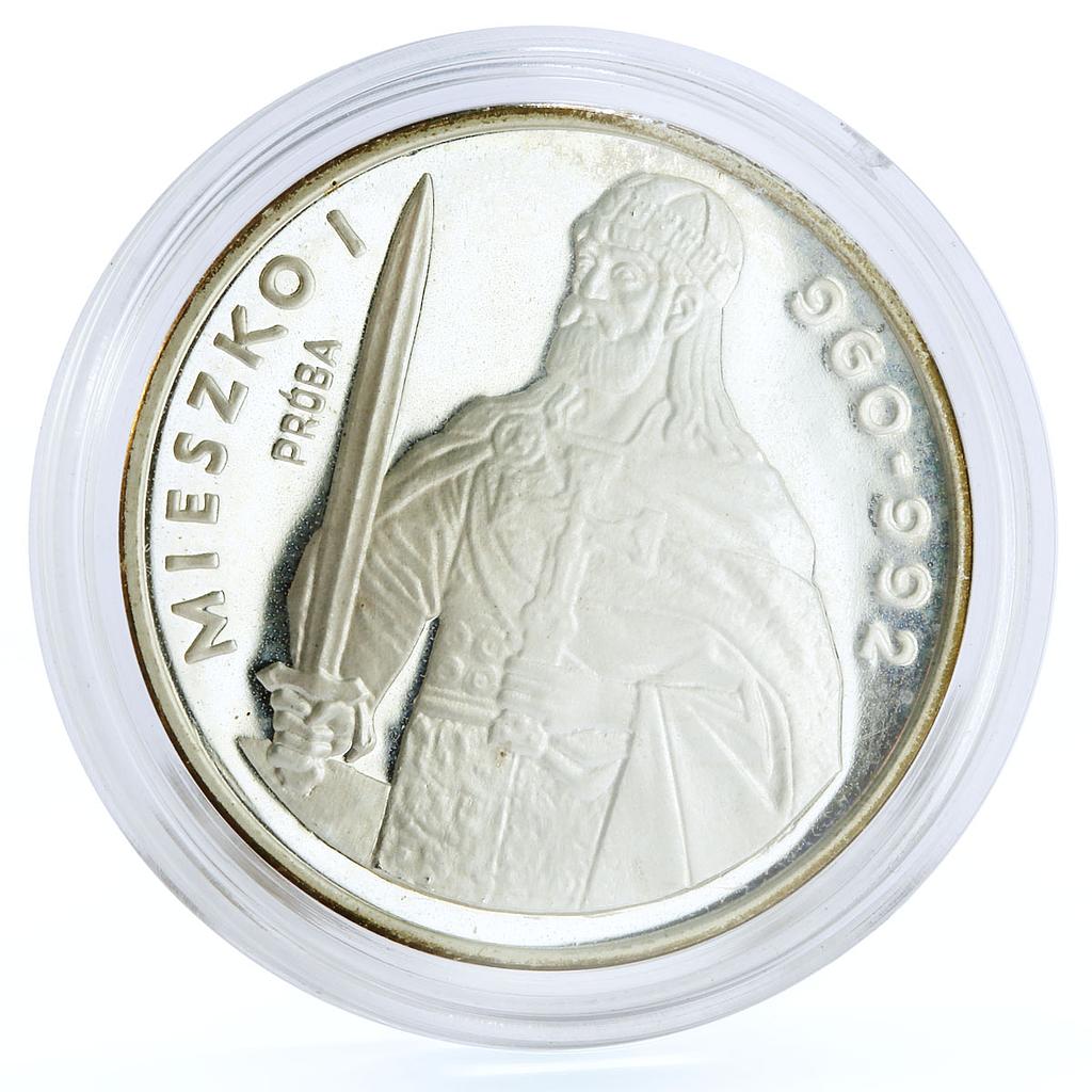 Poland 200 zlotych King Mieszko the First Warrior proba proof silver ...