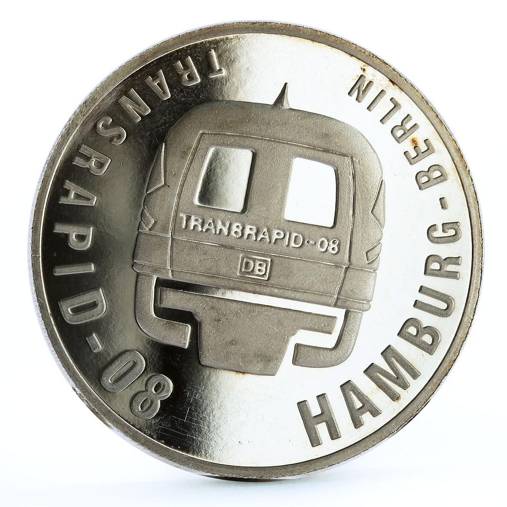 Liberia 10 dollars Transrapid-08 Train Railways Railroad proof silver ...